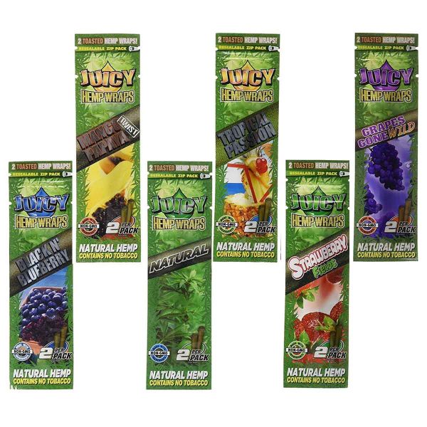 Juicy Hemp Wraps - 2 Piece Per Pack - 25 Packs Per Box