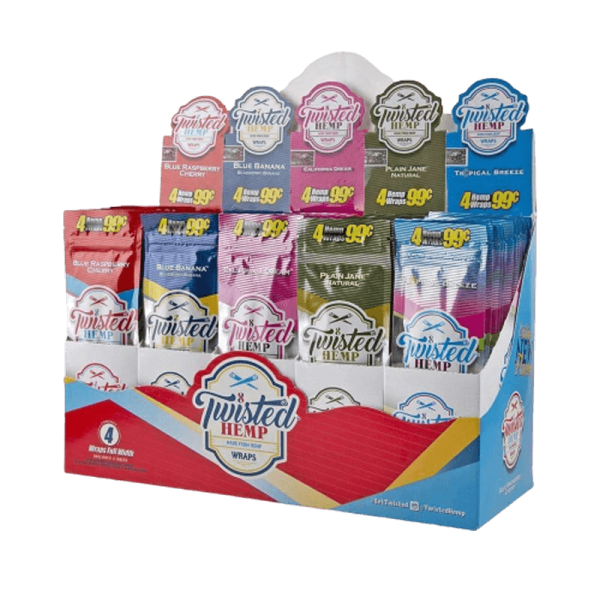 Twisted Hemp Wraps-15 Per Box-4 Sheet Per Pack